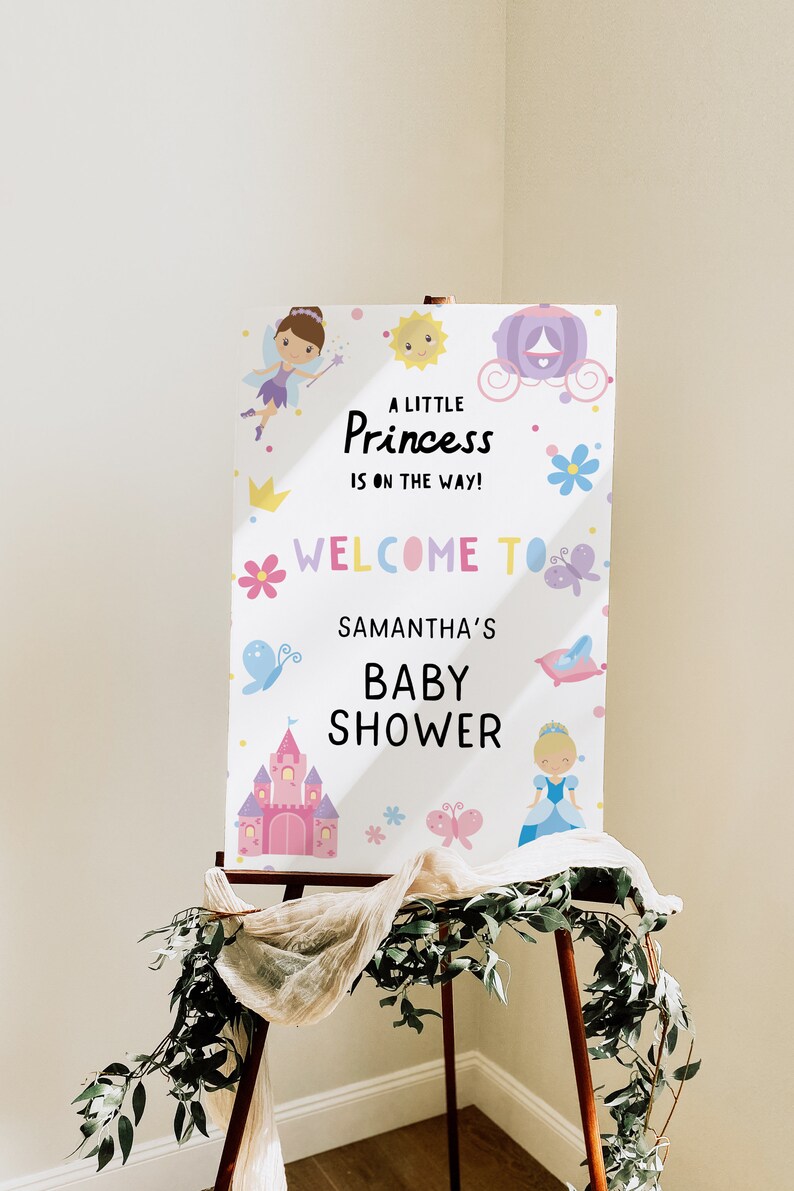 Fairytale Welcome Sign, Princess Castle Editable Birthday or Baby ...
