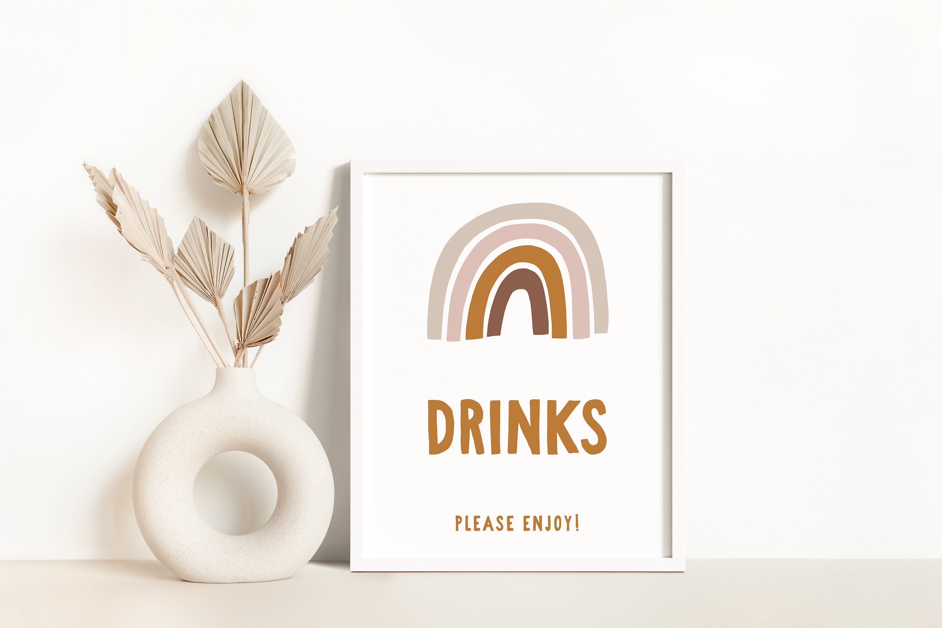 Boho Rainbow Drinks Table Sign INSTANT DOWNLOAD Printable - Etsy Australia