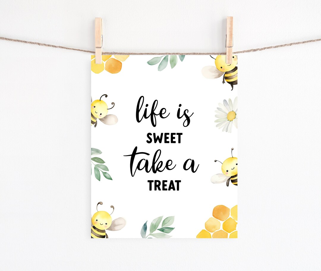 Life is Sweet Take a Treat Sign, Editable Template Printable Instant ...