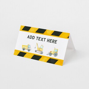 Construction Themed Food Labels Editable Template, Printable Buffet ...