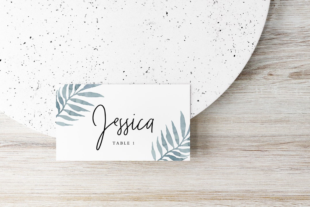 Greenery Place Card Editable Template, Instant Download, Printable ...