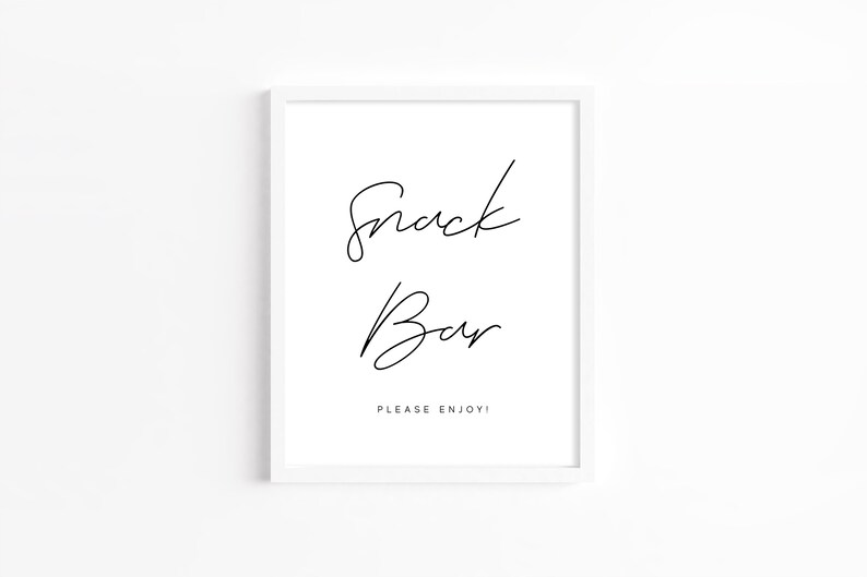 Simple Snack Bar Sign INSTANT DOWNLOAD Printable Table Party Food Sign ...