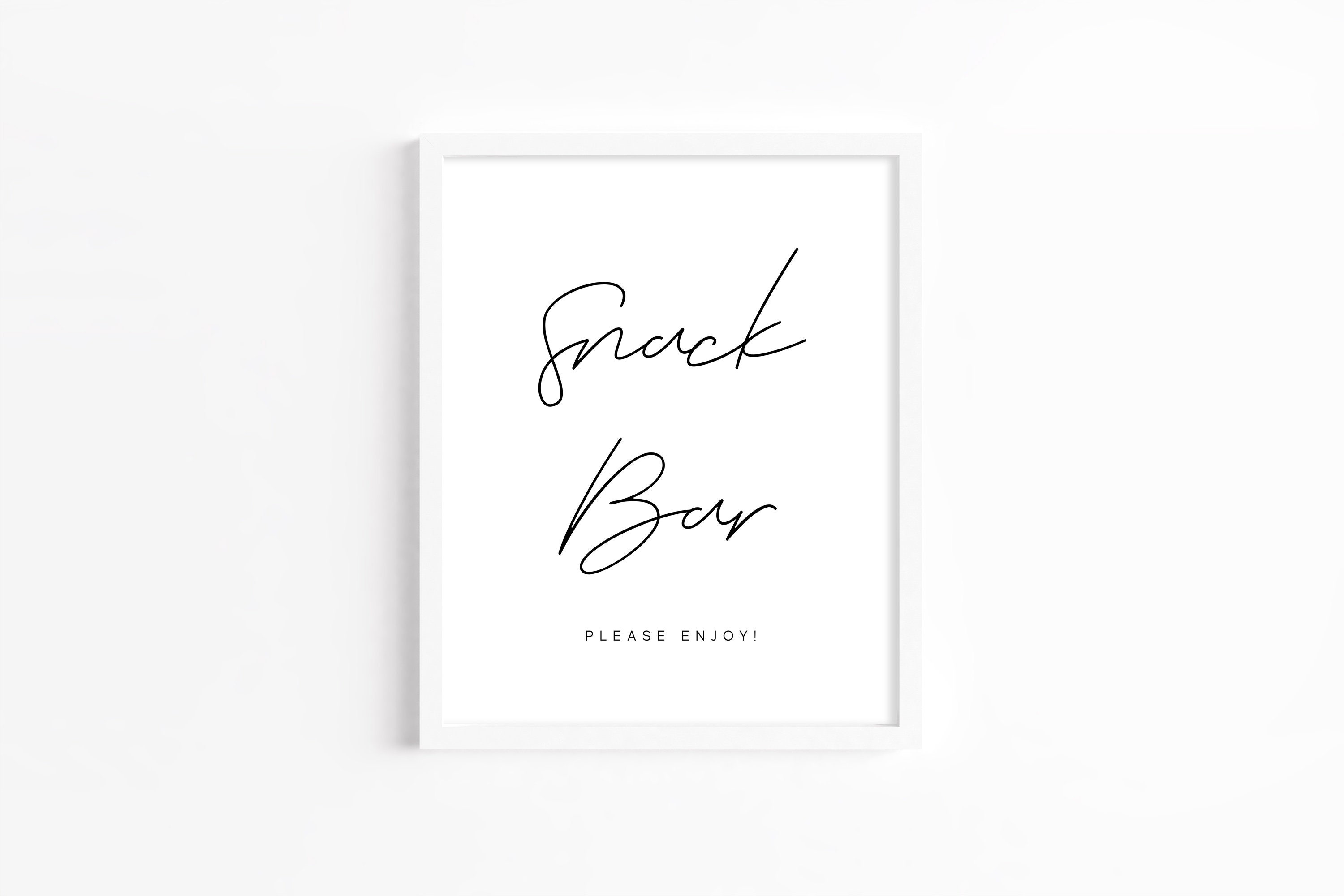 Simple Snack Bar Sign INSTANT DOWNLOAD Printable Table Party - Etsy