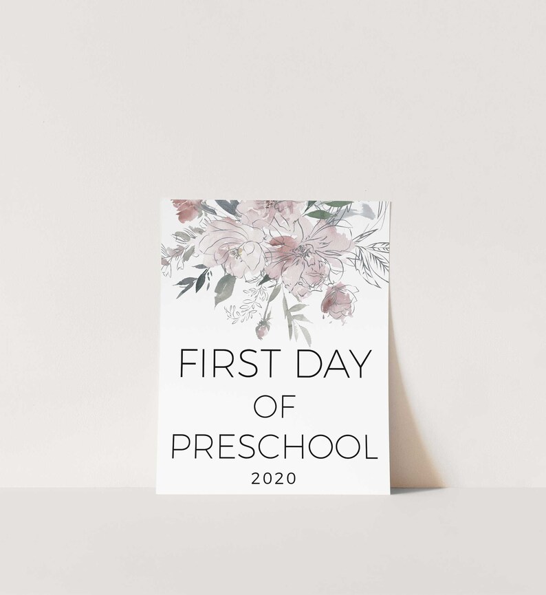 First Day of Preschool Sign Printable First Day Sign Back to - Etsy