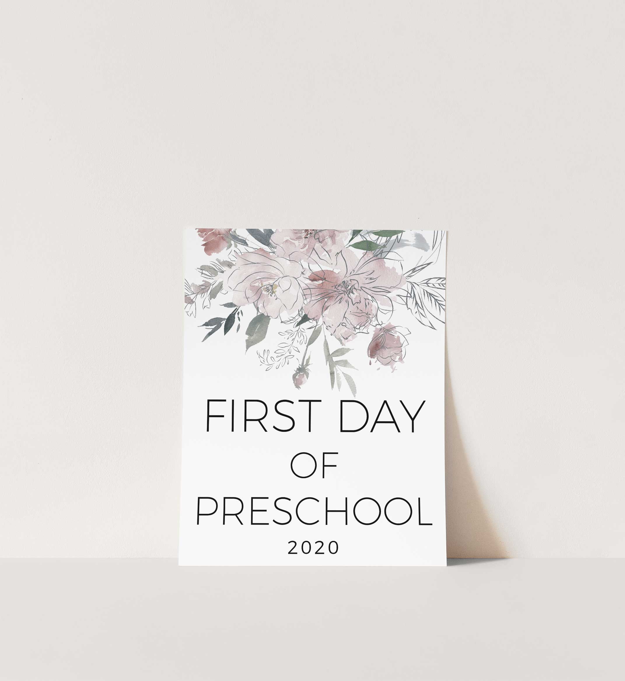 First Day of Preschool Sign, Printable First Day Sign, Back to School ...