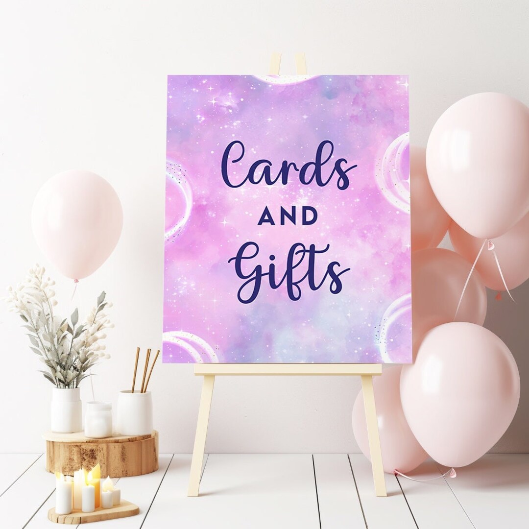 Galaxy Party Sign, Outer Space Cards & Gifts Galactic Girls 8x10 ...