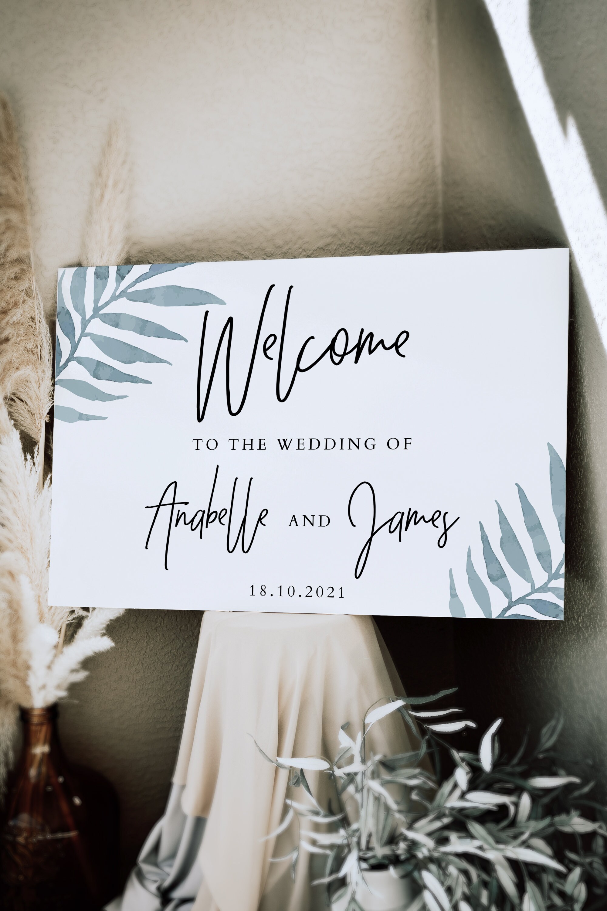 Editable Welcome Sign Welcome Sign Template Greenery Welcome - Etsy ...