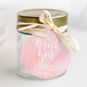 Editable Favor Tag Blush Pink Gift Tags Watercolor Thank You Tags Pink ...