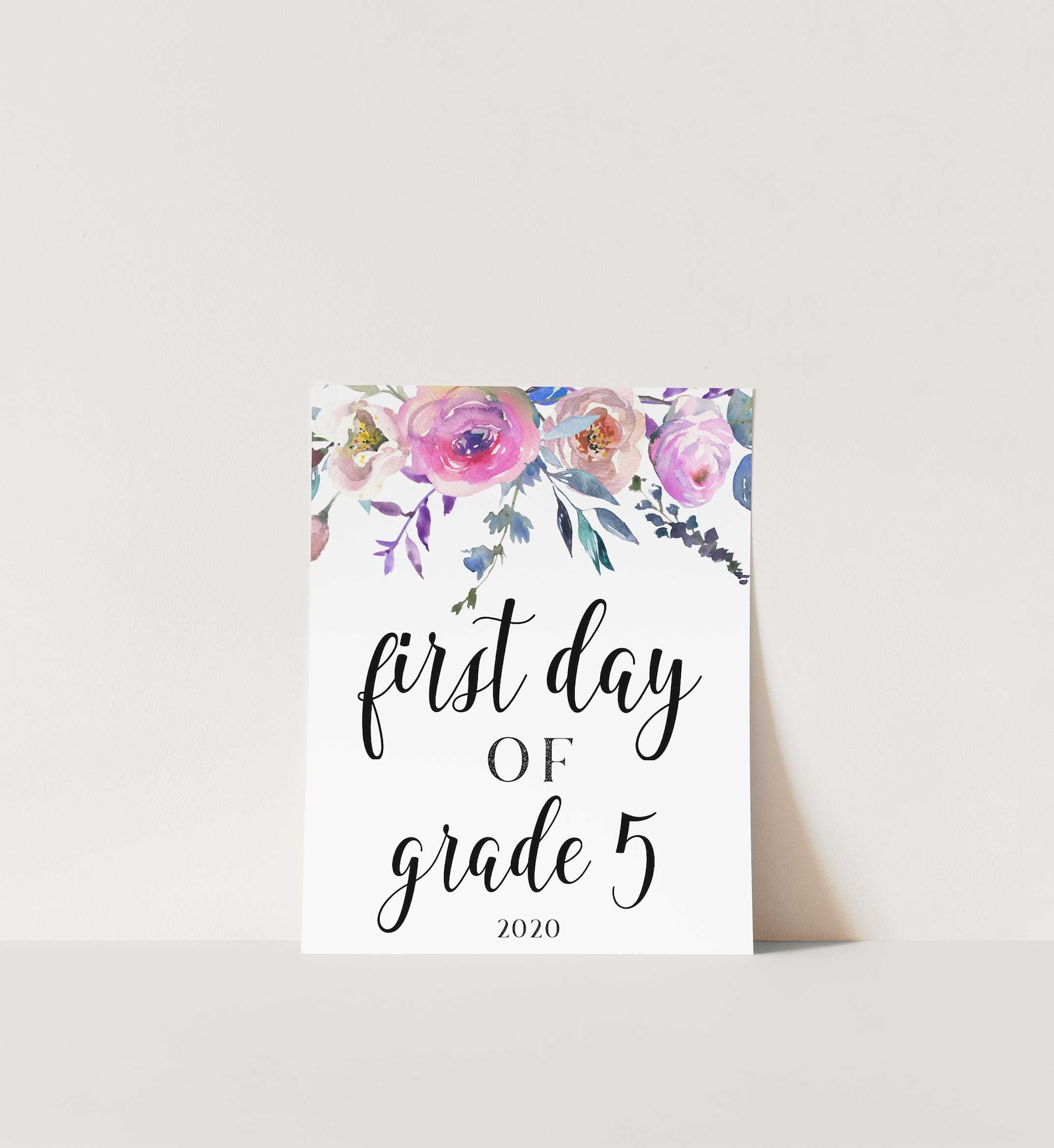 First Day of Grade 5 Sign Printable First Day Sign Back to - Etsy