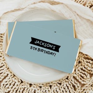 Blue Chocolate Bar Wrapper Template INSTANT DOWNLOAD Printable Candy ...