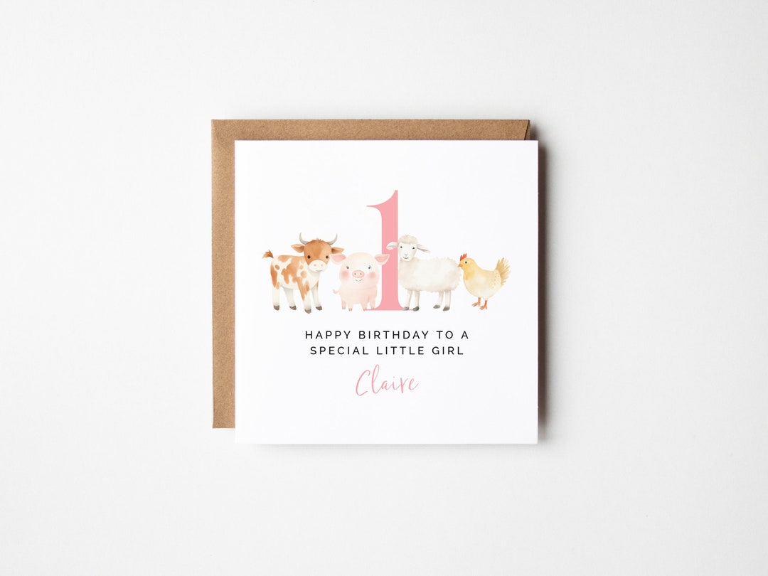Editable Birthday Card Template, DIY Printable Farm Animal Cow Pig ...