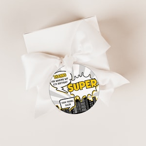 Superhero Thank You Tags, Printable Boys Birthday Favor Labels Comic ...