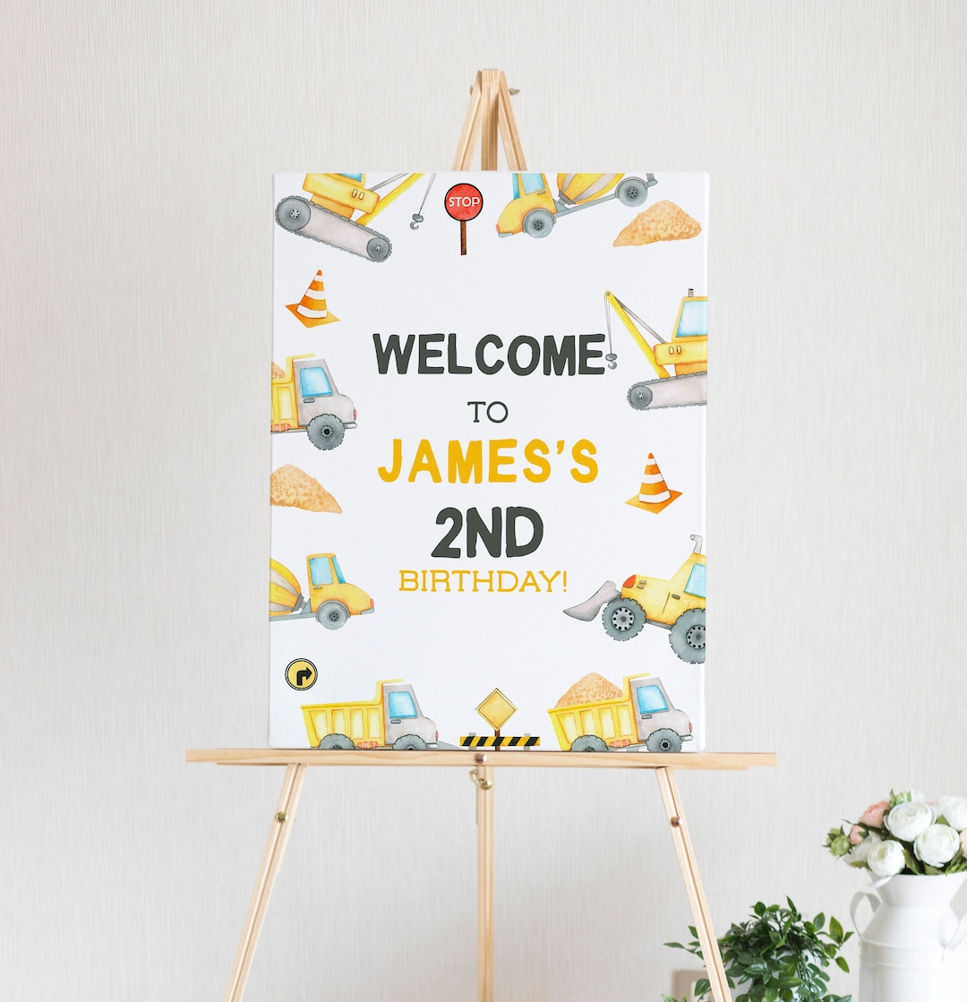 Construction Birthday Yard Sign, Construction Party, Construction ...