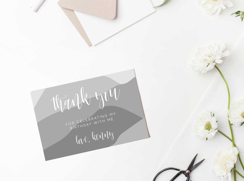 Thank You Card Editable Template, Printable Digital DIY Instant ...