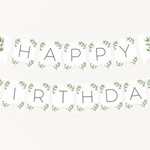 Happy Birthday Banner Leaf Banner Girl or Boy First Birthday ...