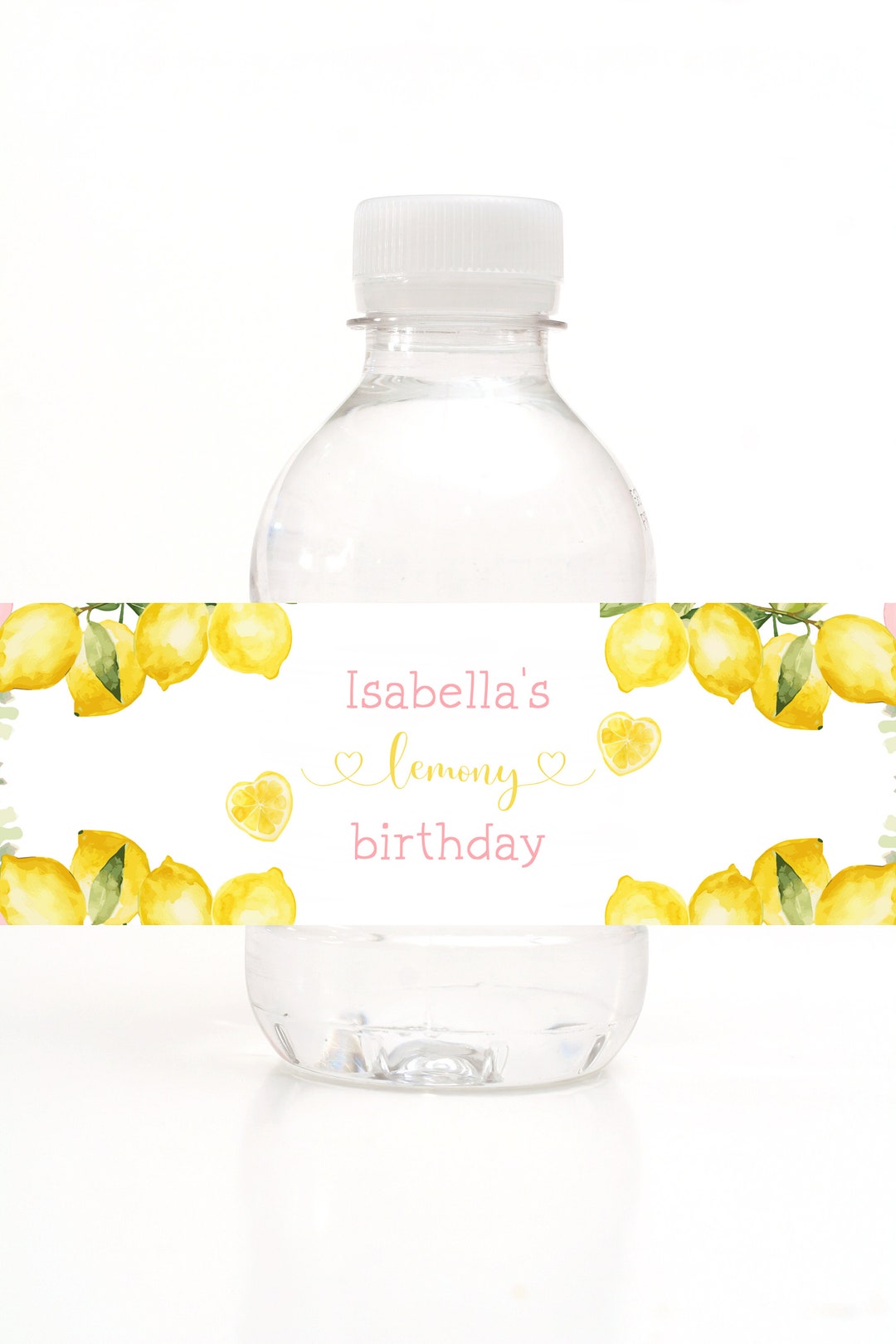 Drink Label Wrapper, Printable DIY Lemon Floral Spring Summer Garden ...