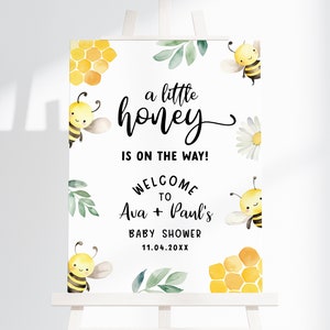 Honey Bee Welcome Sign, Editable Template Printable Instant Download ...