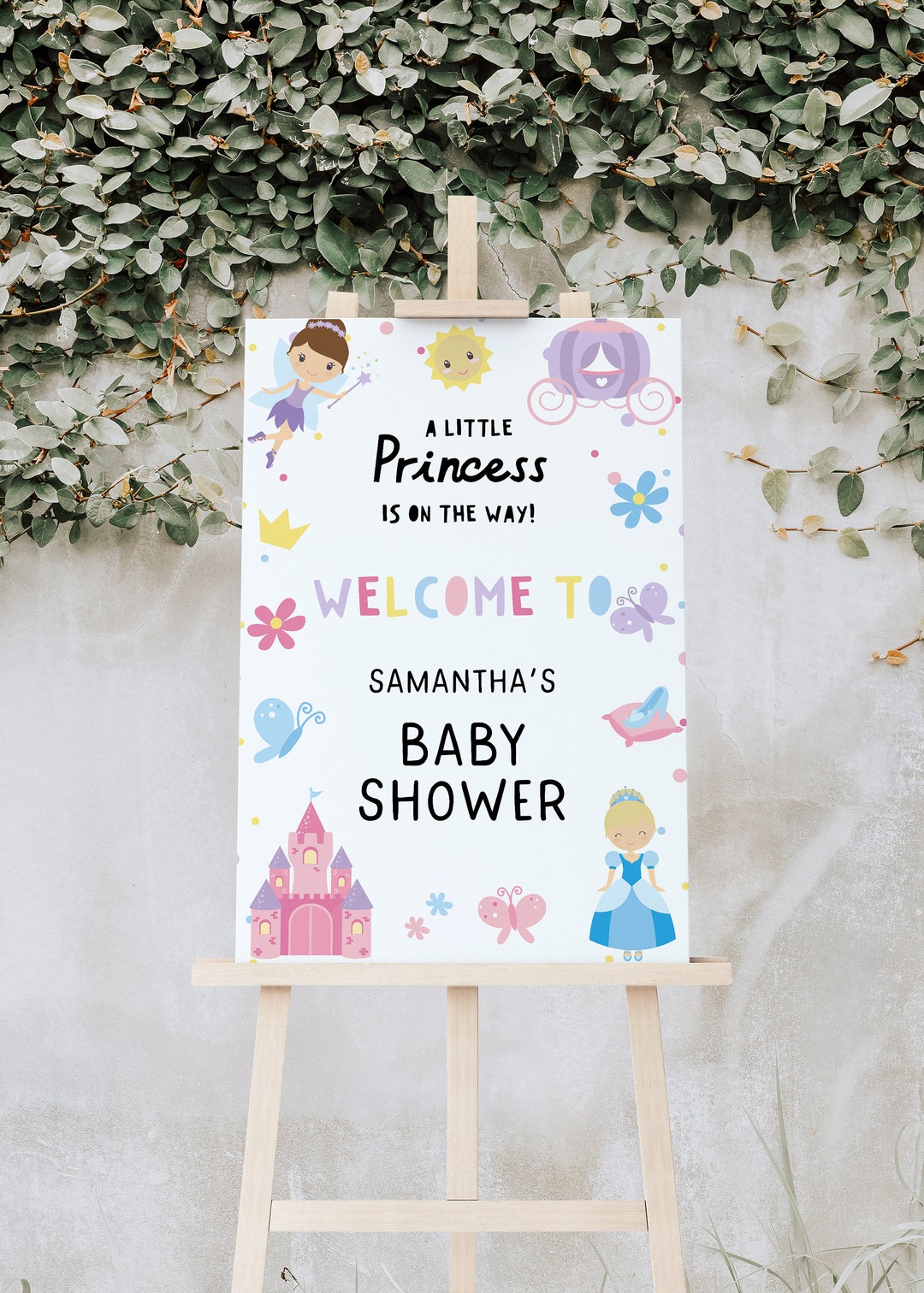 Fairytale Welcome Sign, Princess Castle Editable Birthday or Baby ...