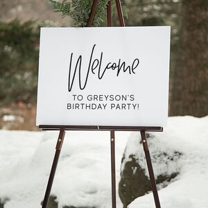 Birthday Welcome Sign Printable, Editable Minimalist Birthday Poster ...