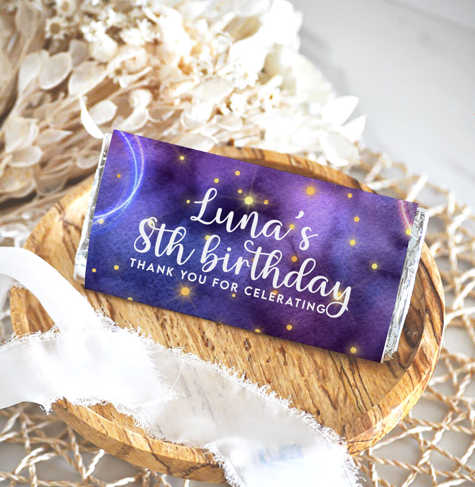 Galaxy Chocolate Bar Labels, Cosmic Editable Printable Instant Download ...