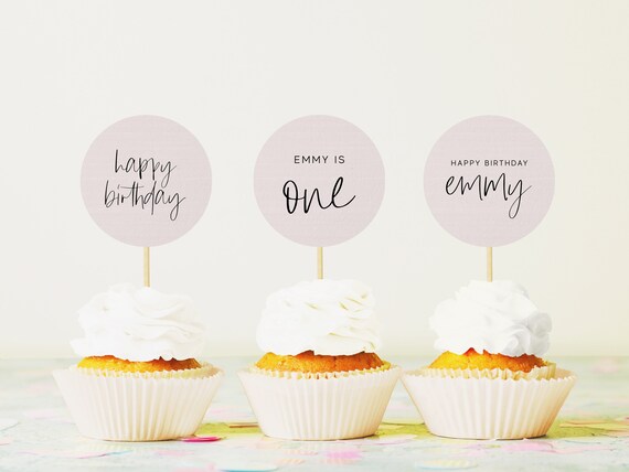 Editable Cupcake Toppers Printable Pink Cupcake Topper - Etsy
