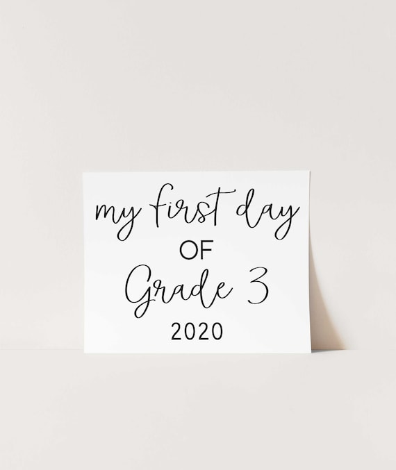 First Day of Grade 3 Sign Printable First Day Sign Back to | Etsy