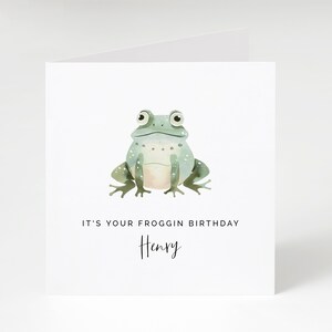 Editable Birthday Card Template, DIY Printable Cute Frog Toad Green ...