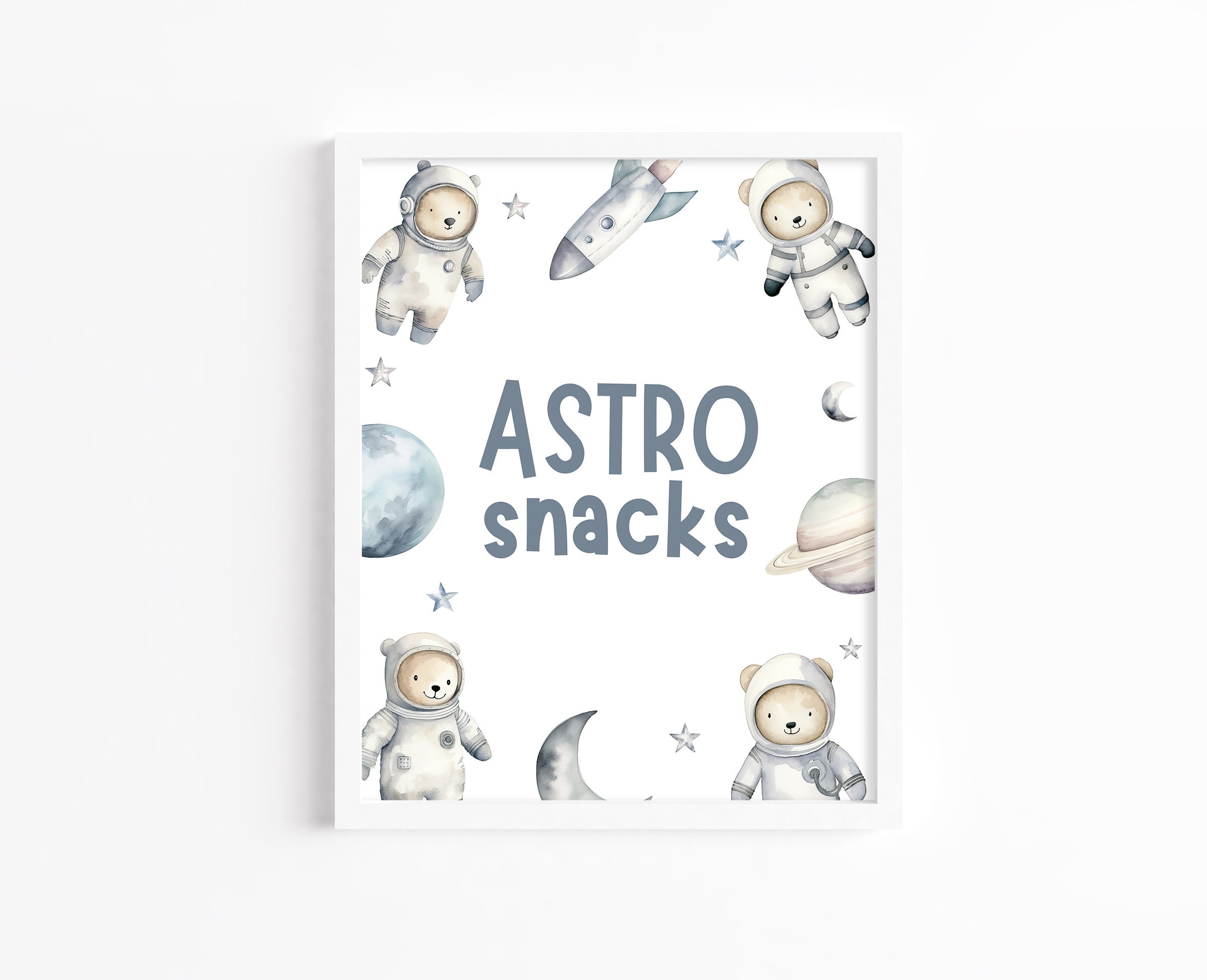 Astro Snacks Table Sign, 8x10 Party Food Buffet Editable Printable ...