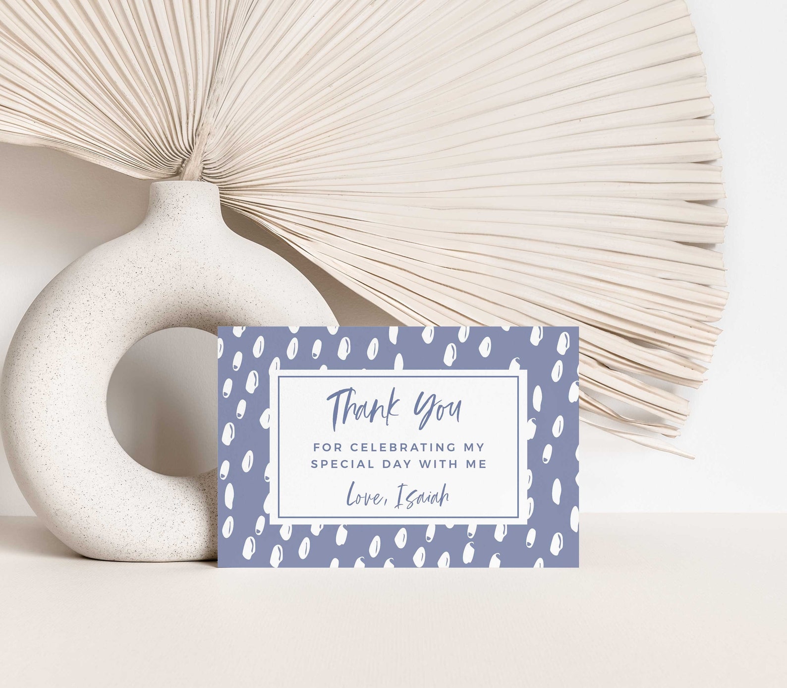 Polka Dot Thank You Card INSTANT DOWNLOAD Personalised Thank - Etsy