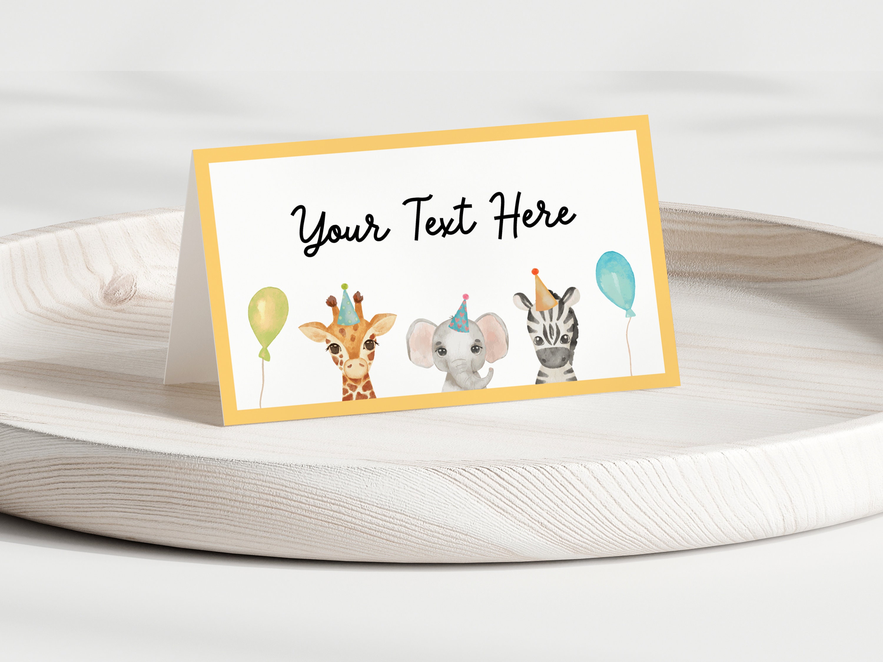 Jungle Safari Animals Place Card Editable Template Tent Cards - Etsy ...