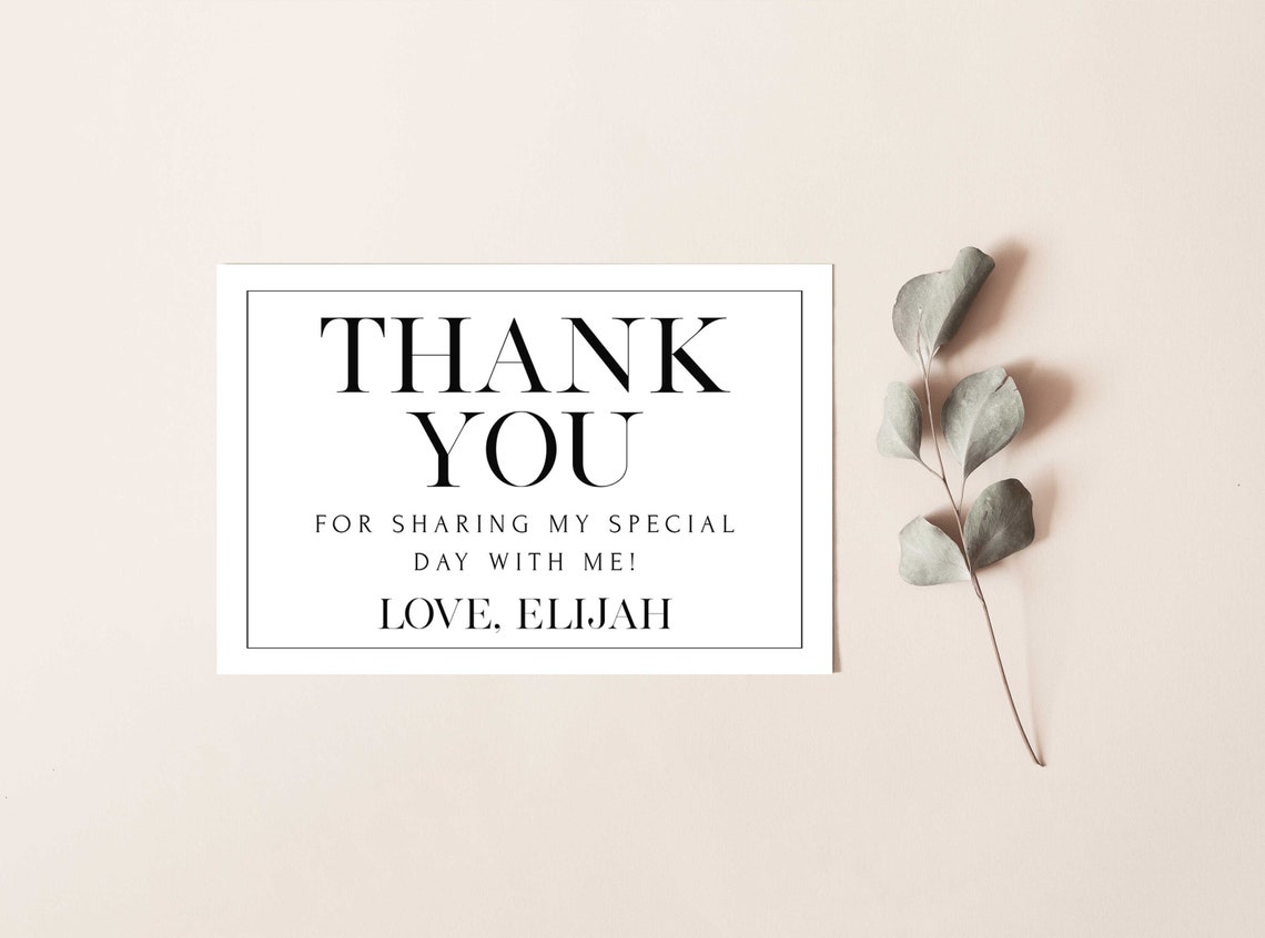 Simple Thank You Card INSTANT DOWNLOAD Personalised Thank You - Etsy