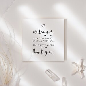 Colleague Thank You Card, Editable Printable Template DIY Folded ...