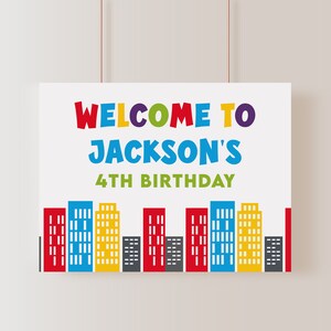 Superhero Welcome Sign, Editable Boys Birthday Party Comic Book Theme ...
