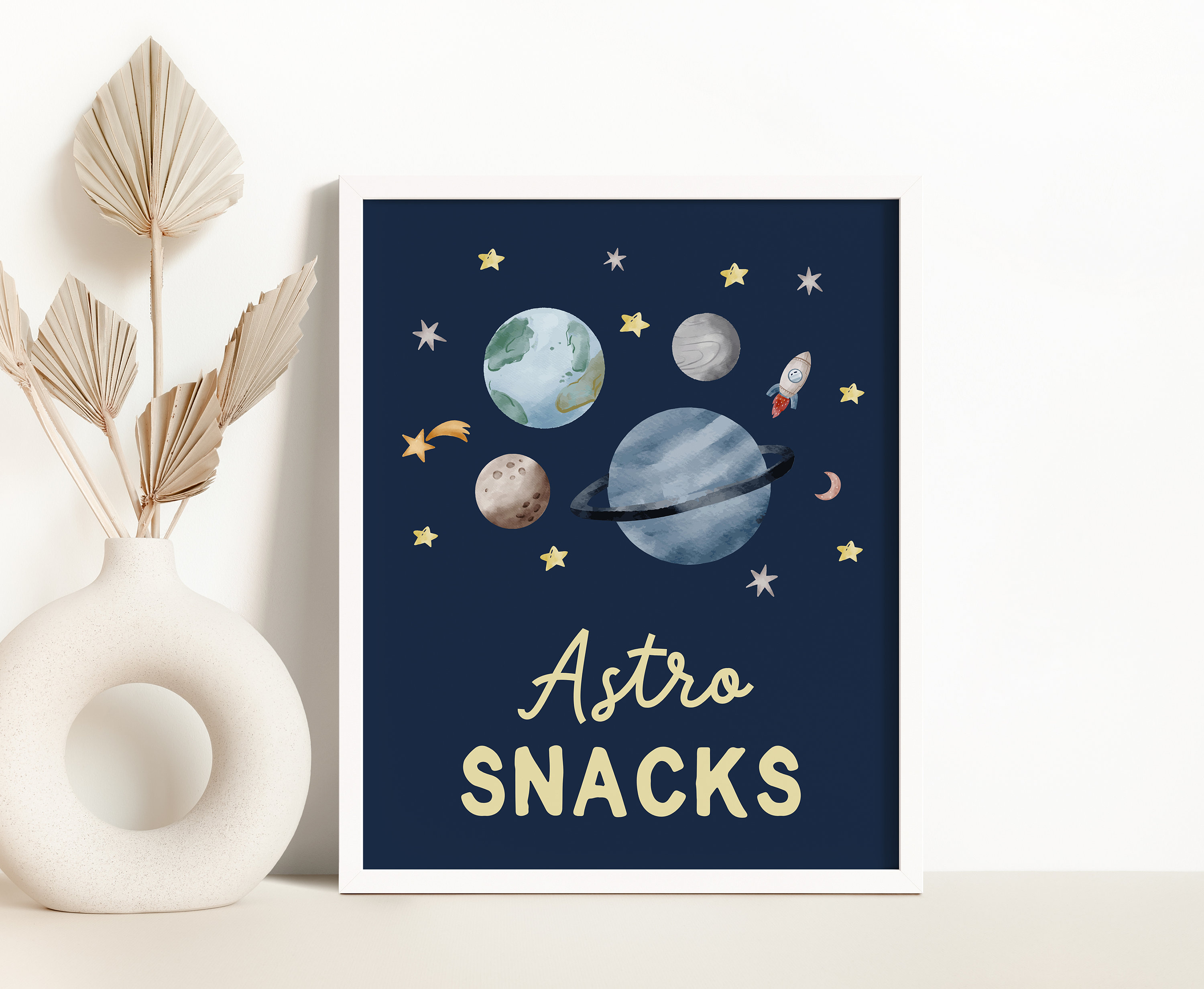 Astro Snacks Space Party Sign Outer Space Birthday Sign Astronaut ...