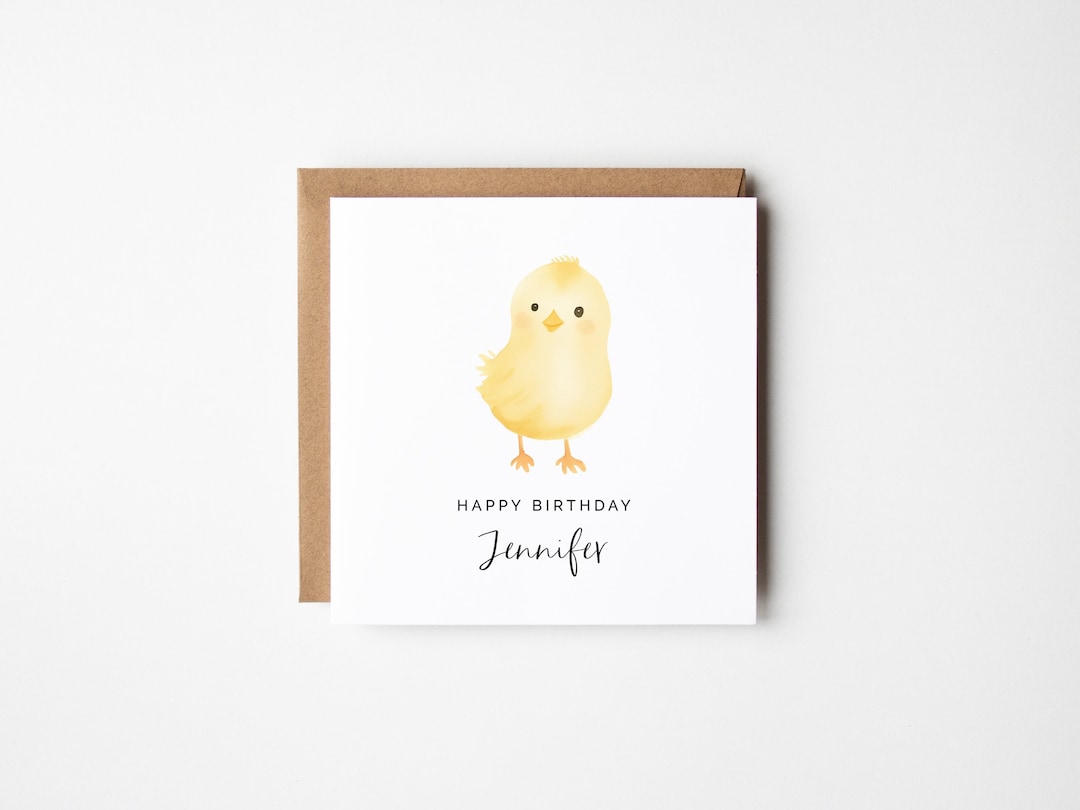 Editable Birthday Card Template, DIY Printable Chick Chicken Farm ...