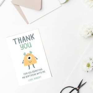 Monster Thank You Card INSTANT DOWNLOAD Personalised Thank You - Etsy