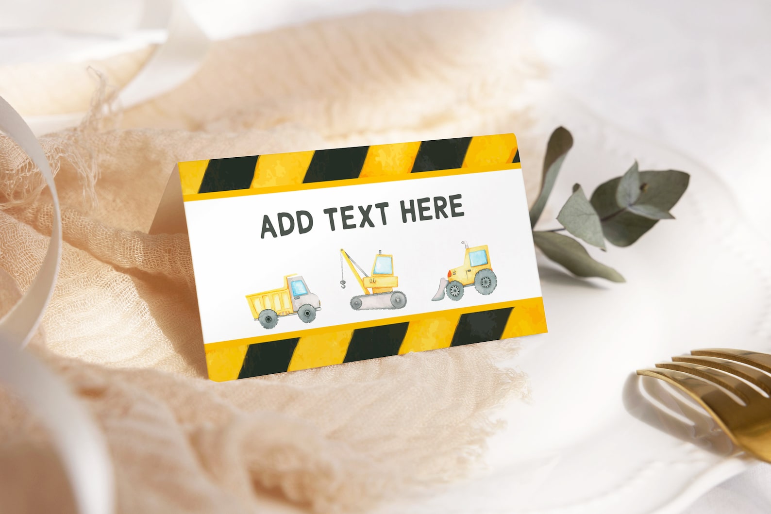 Construction Themed Food Labels Editable Template, Printable Buffet ...