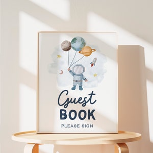 Guest Book Sign Outer Space Birthday Printable Table Sign Planets ...