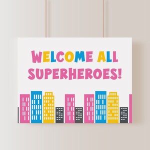 Superhero Welcome Sign, Editable Birthday Template Printable Instant ...