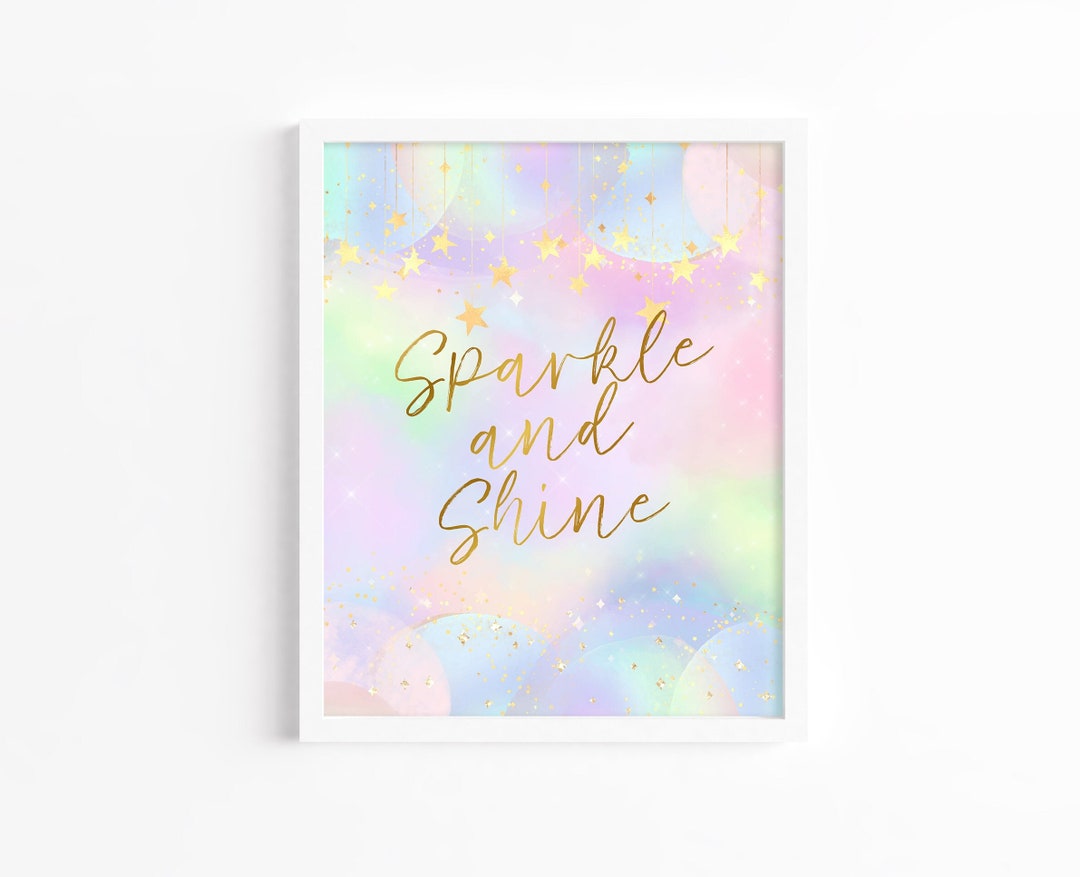 Rainbow Table Sign, Galaxy 8x10 Tie-dye Sparkle Gold, DIY Editable ...