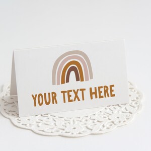 Boho Rainbow Place Cards Template INSTANT DOWNLOAD Printable Food Tent ...