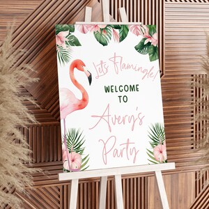 Flamingo Welcome Sign, Instant Download Printable Editable Tropical DIY ...