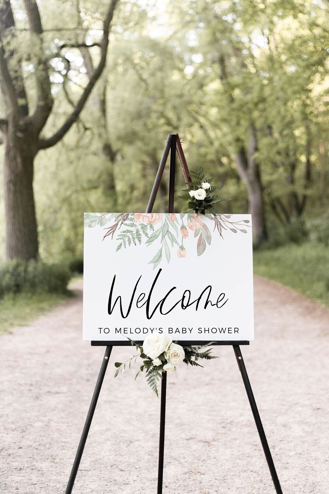 Greenery Editable Baby Shower Welcome Sign Baby Shower Welcome Poster ...