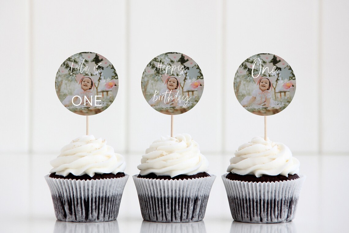 Editable Cupcake Toppers, Printable Photo Cupcake Topper Template ...