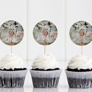 Editable Cupcake Toppers, Printable Photo Cupcake Topper Template ...