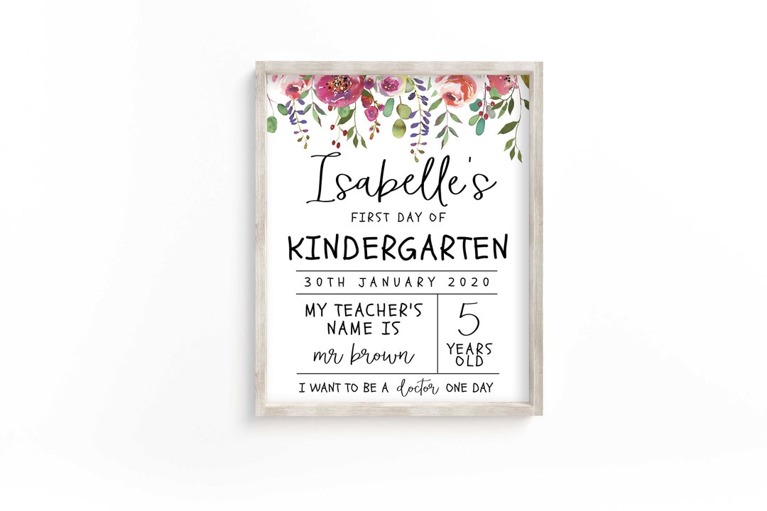 First Day of Kindergarten Sign, Printable First Day Sign, Back to ...