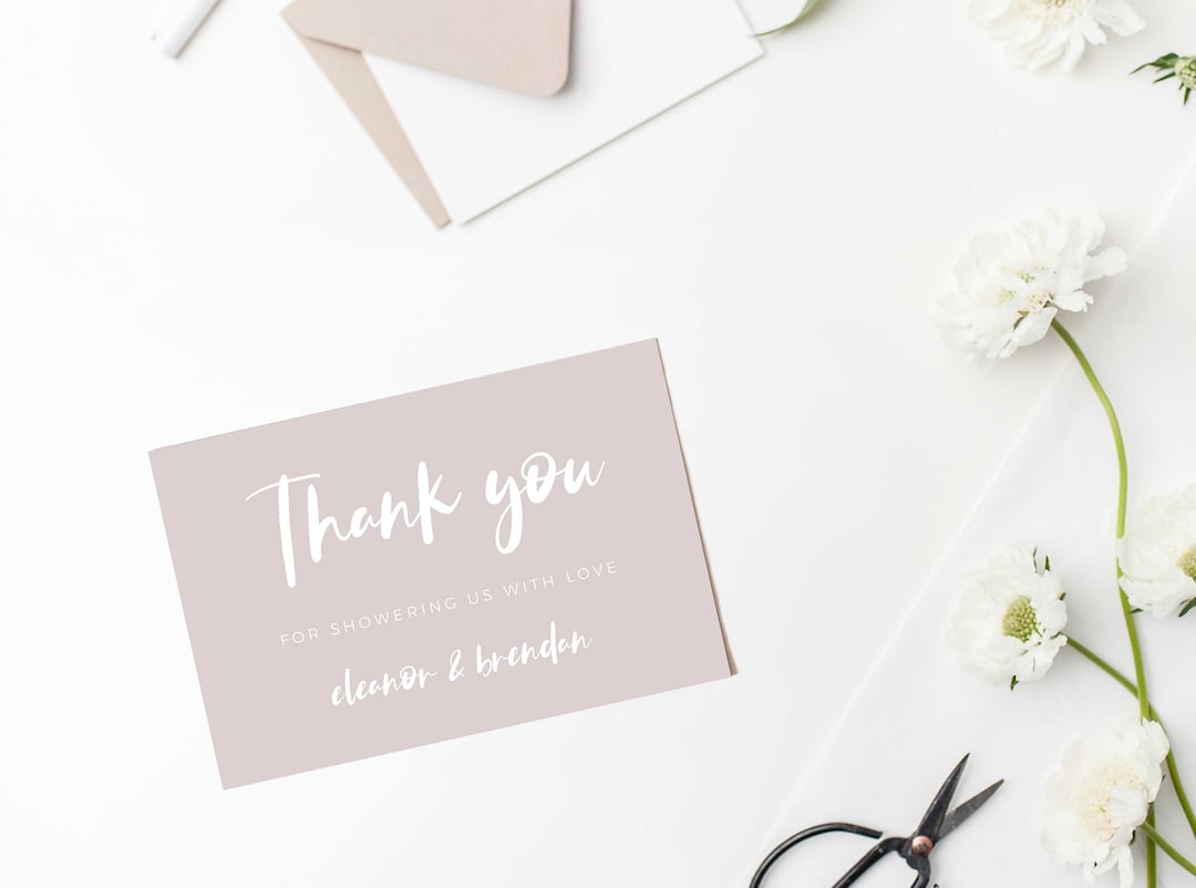 Bush Pink Thank You Card INSTANT DOWNLOAD Personalised Thank You Note ...