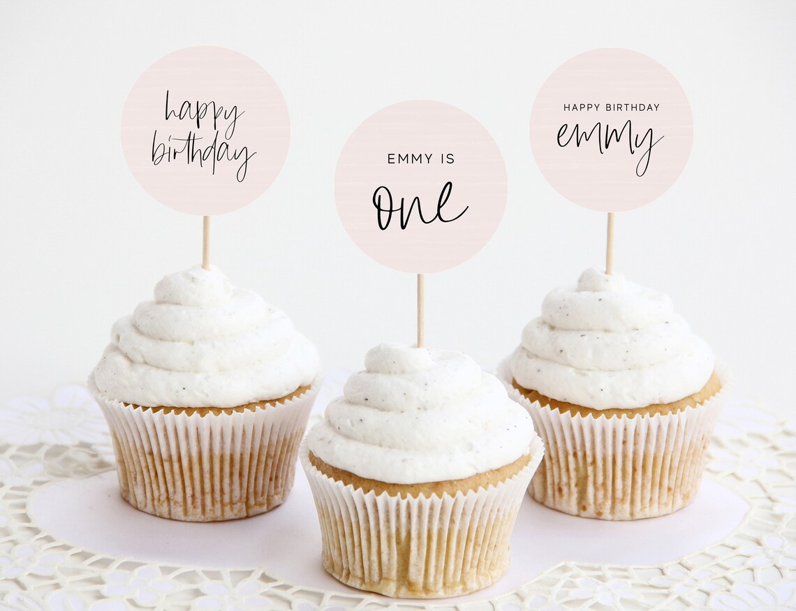 Editable Cupcake Toppers, Printable Pink Cupcake Topper Template ...
