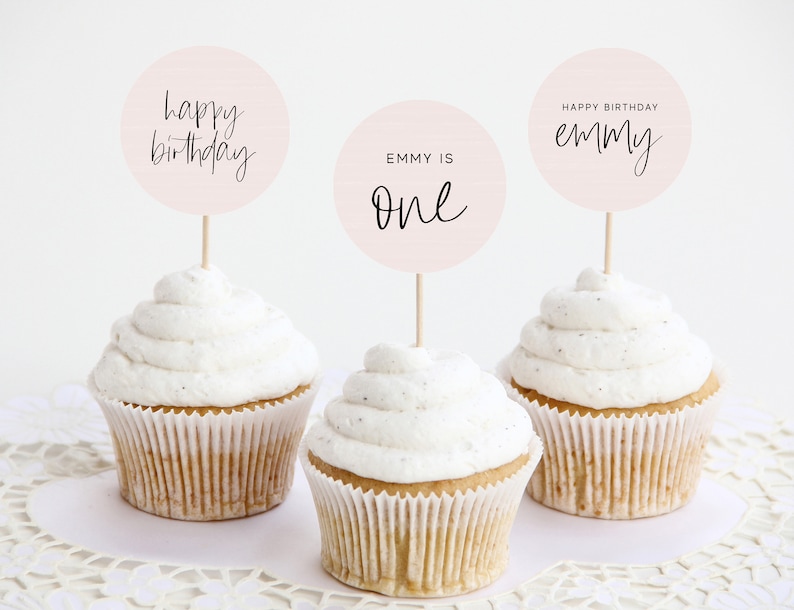 Editable Cupcake Toppers, Printable Pink Cupcake Topper Template ...