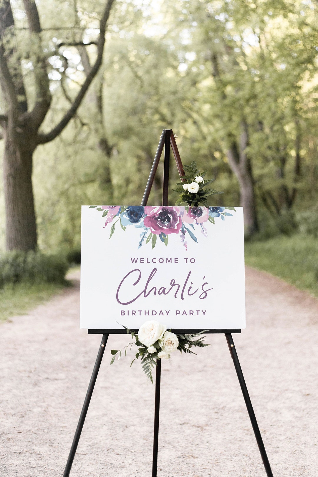 Girls Birthday Welcome Sign Template, Printable Instant Download Modern ...